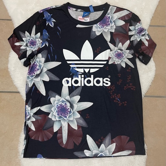 adidas | Tops | Adidas Lotus Print Tshirt | Poshmark